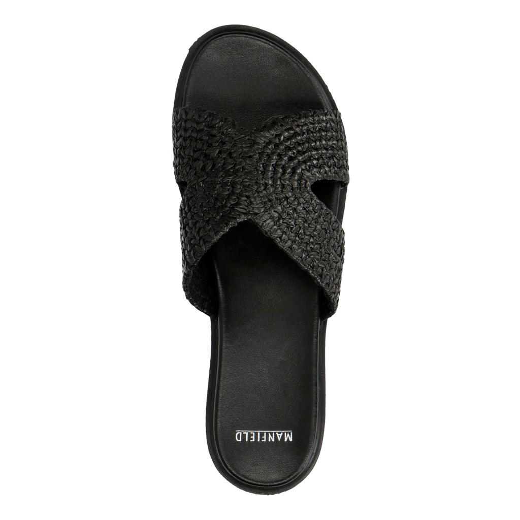 Manfield plateau slippers zwart | wehkamp
