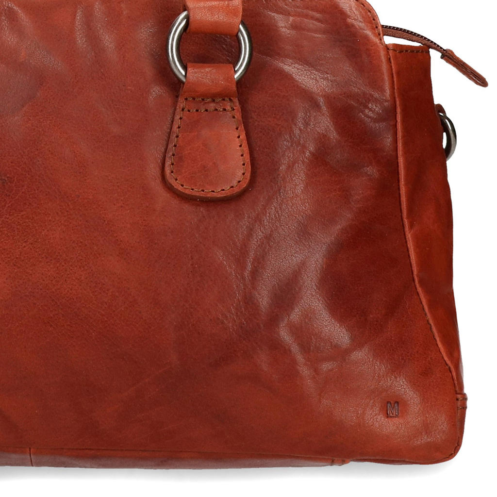 Manfield leren handtas cognac | wehkamp