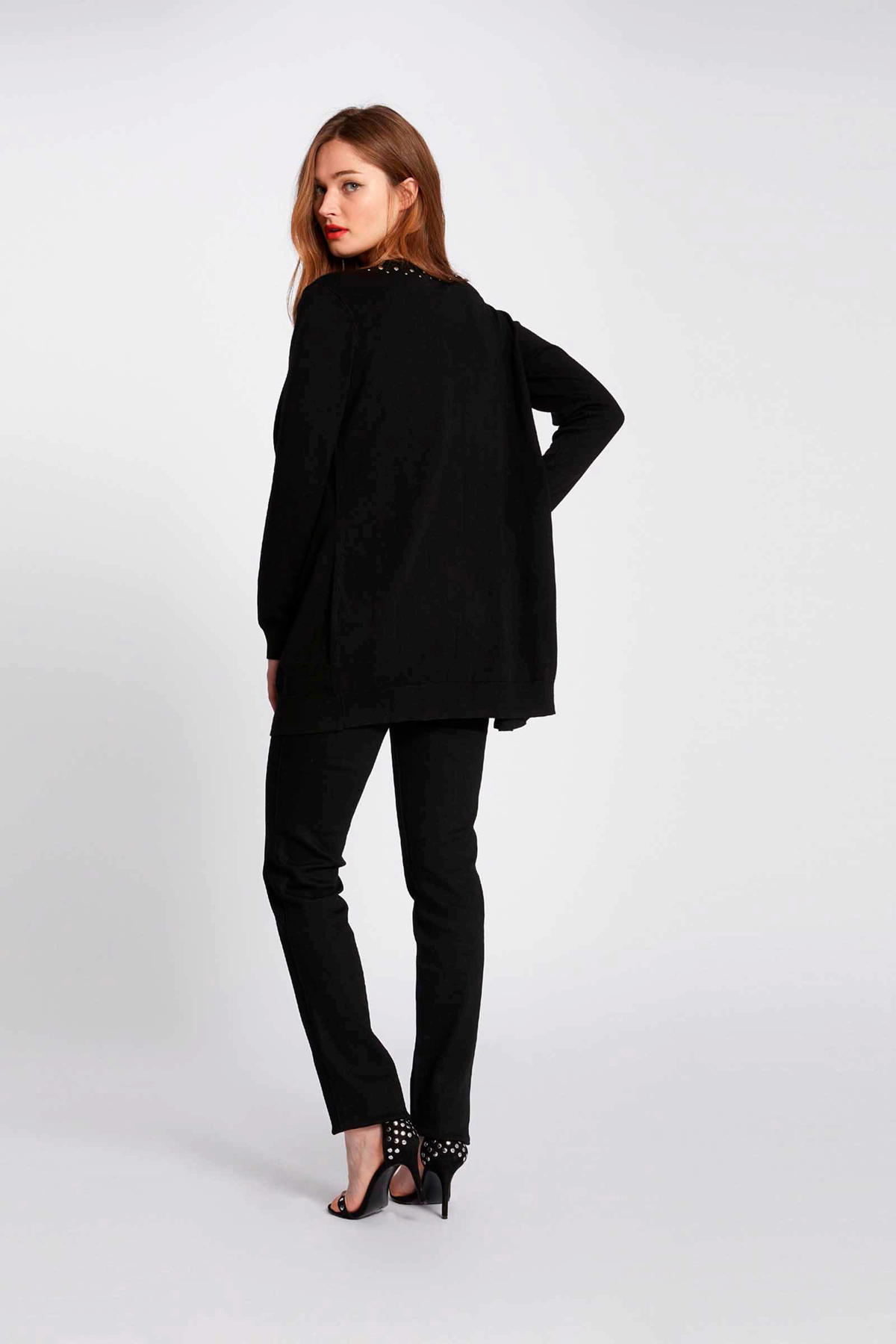 Morgan vest met studs zwart | wehkamp