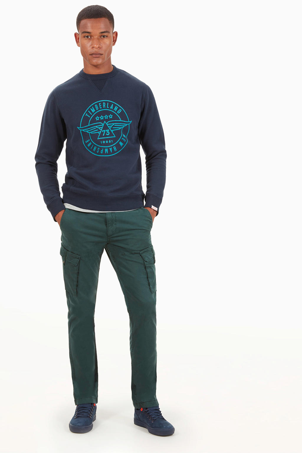 Timberland sweater met print marine | wehkamp