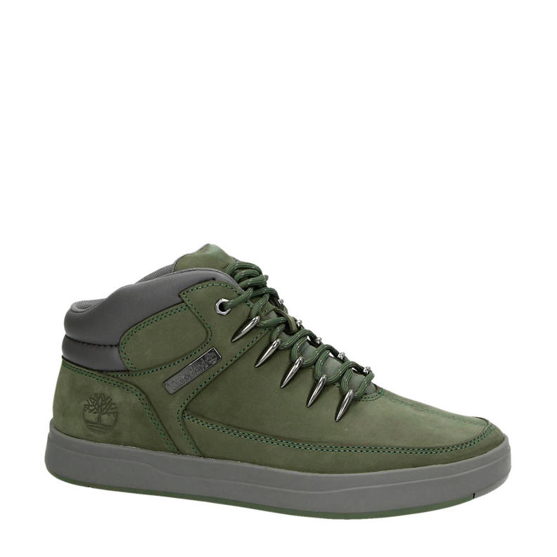 Timberland Davis Square nubuck leren veterboots Davis Square groen ...