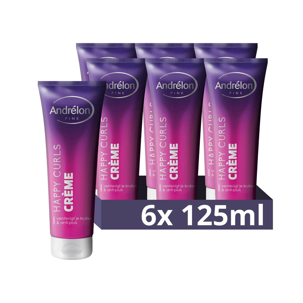 Andrélon Pink Happy Curls haarcrème - 6 x 125 ml | wehkamp