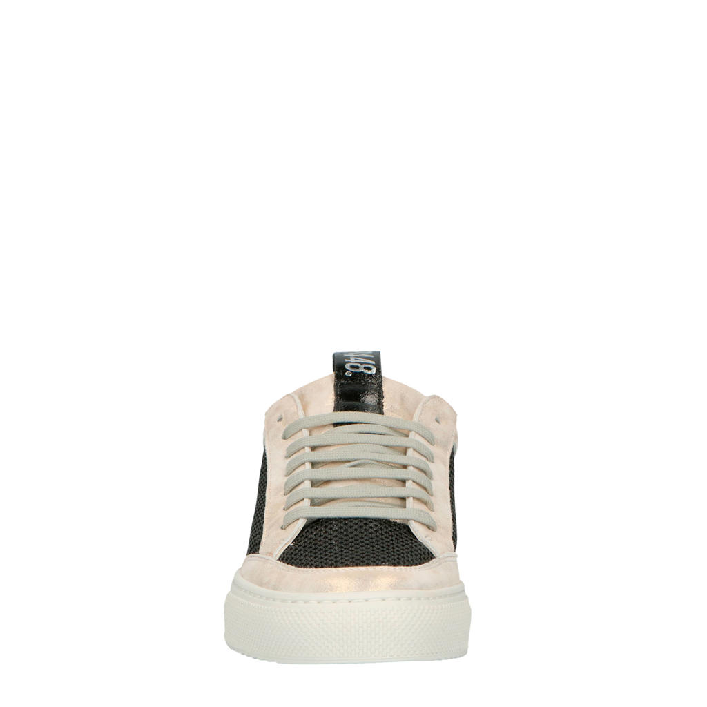 P448 Soho suède sneakers zwart/goud | wehkamp