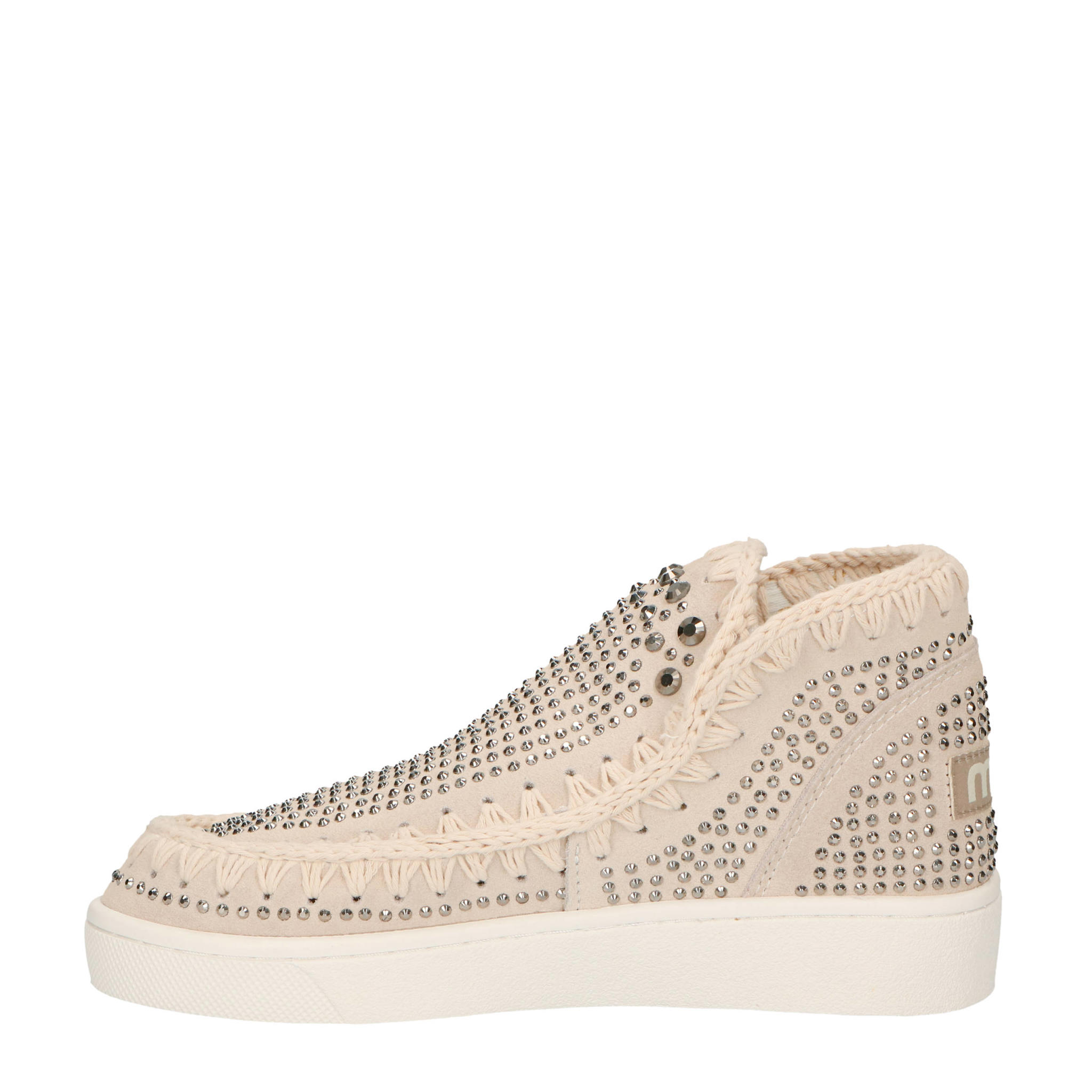 Mou low-cut suède sneakers beige | wehkamp