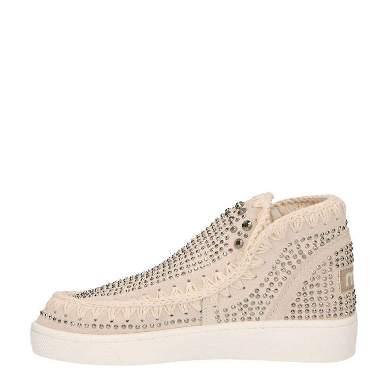 Mou low-cut suède sneakers beige | wehkamp