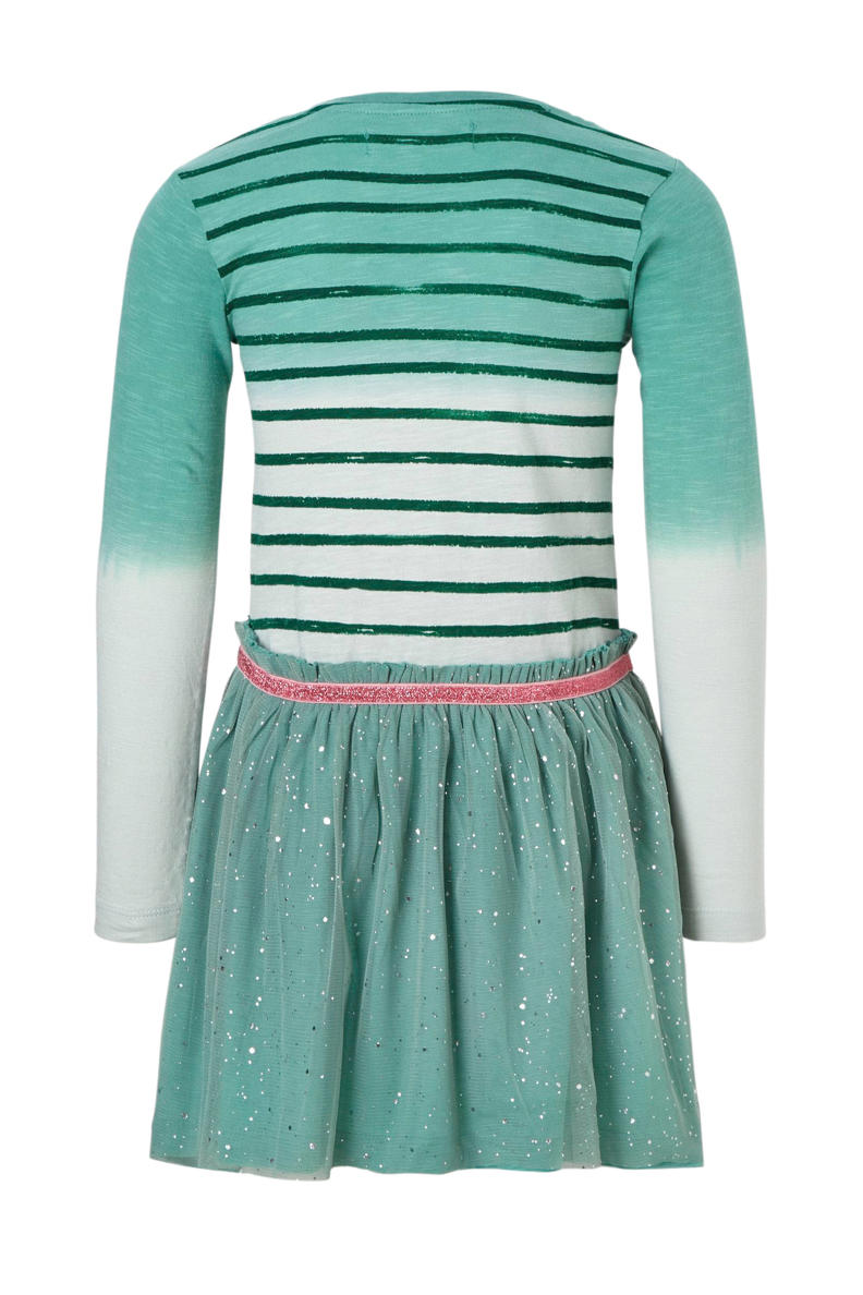 Desigual jurk met pailletten tule rok groen | wehkamp