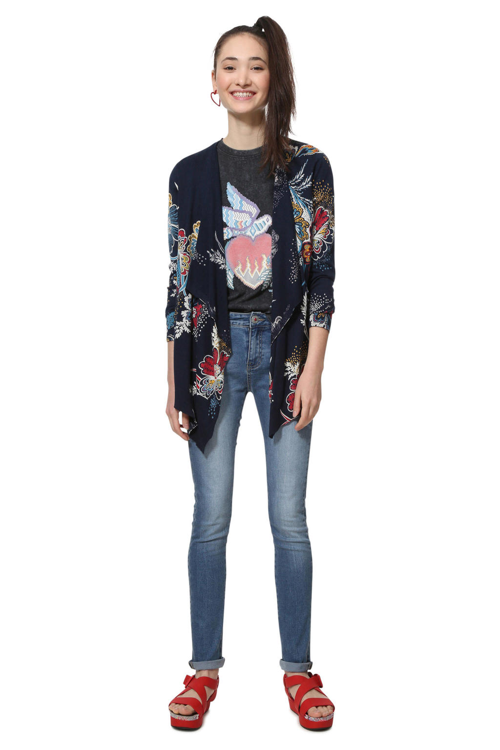Desigual vest met all over print blauw | wehkamp