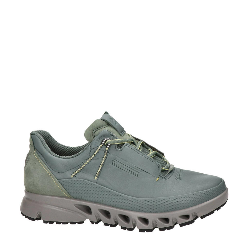 Ecco Multi-Vent leren sneakers kaki | wehkamp