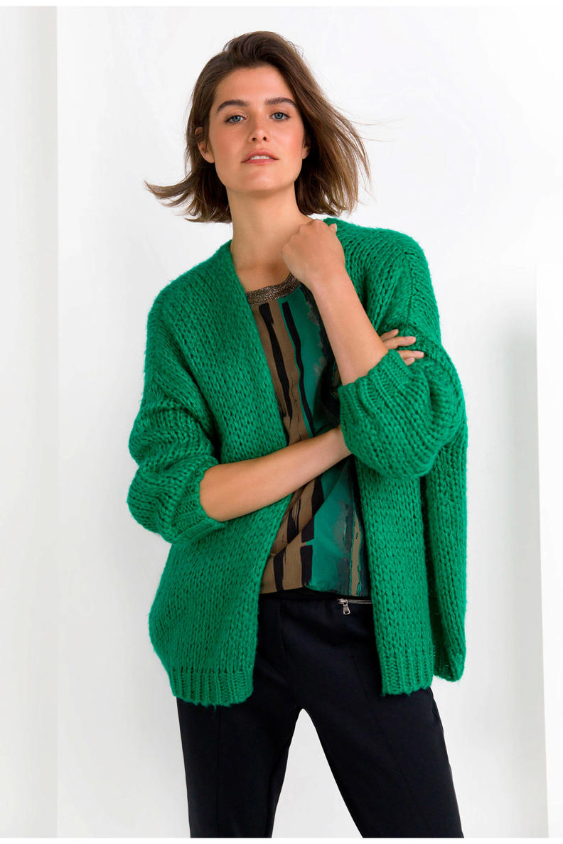 Expresso vest met wol groen | wehkamp