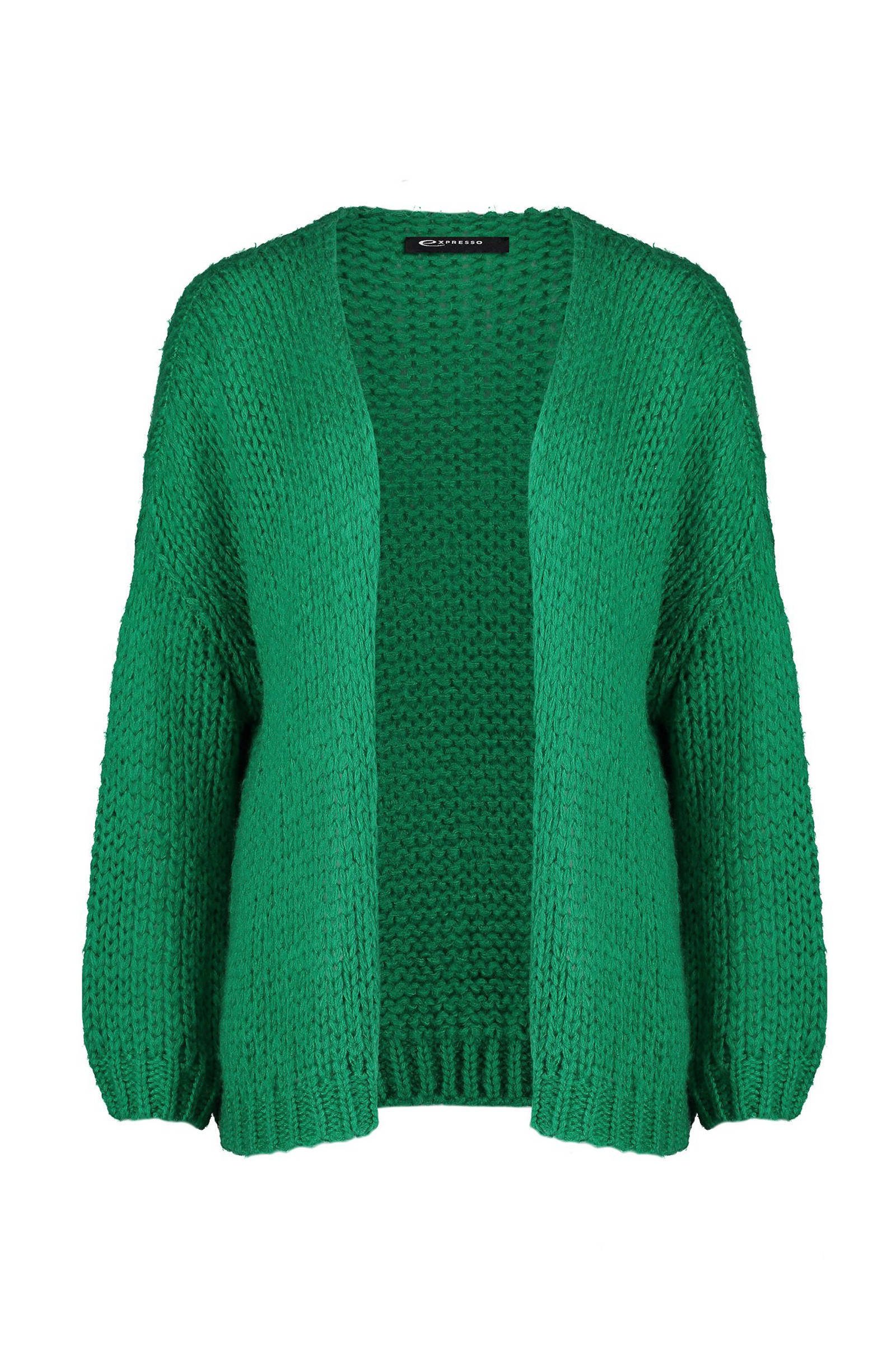 Expresso vest met wol groen | wehkamp