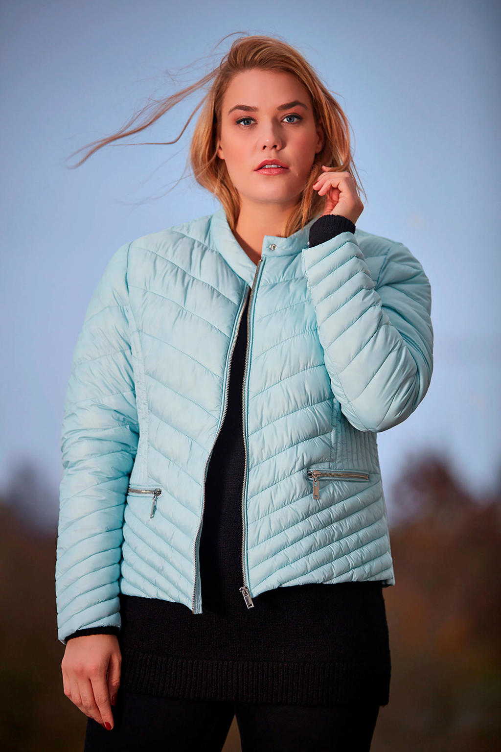 MS Mode tussenjas lichtblauw | wehkamp