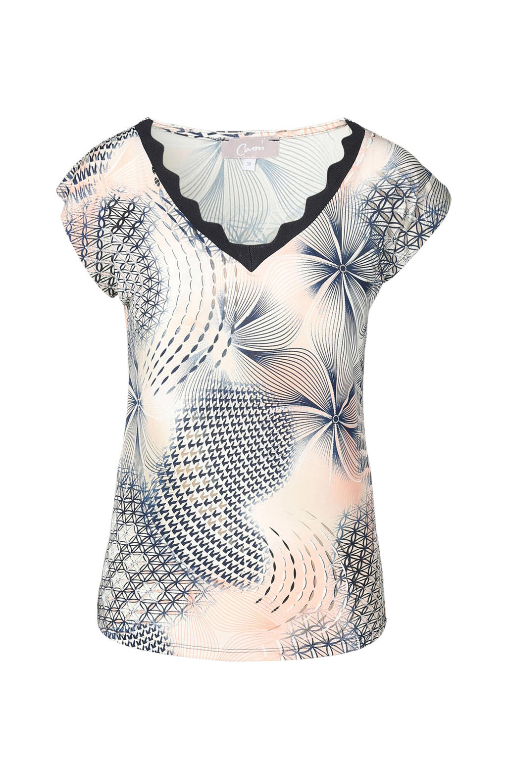 Cassis T-shirt met all over print roze | wehkamp