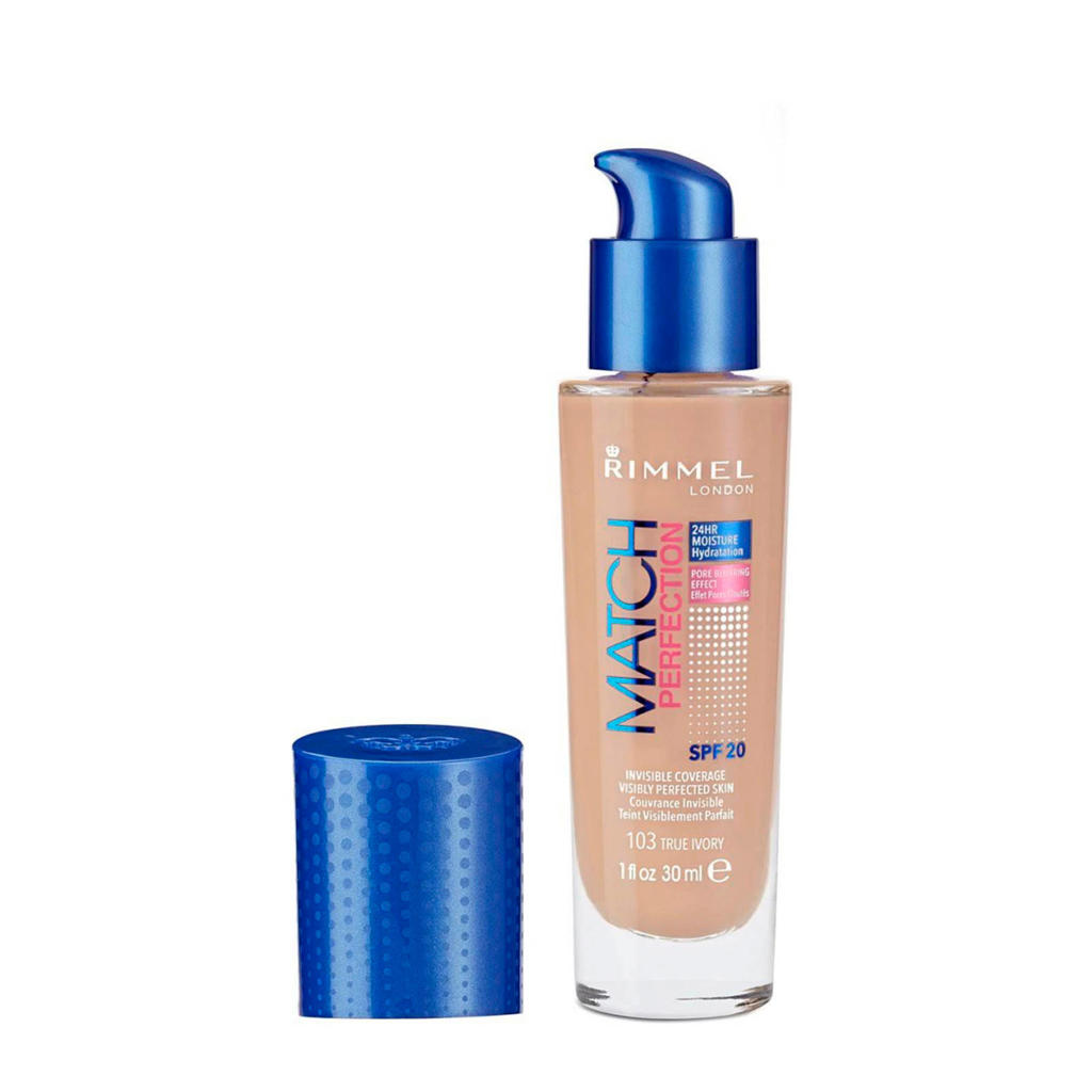 Rimmel London Match Perfection Foundation - 103 True Ivory Beige | wehkamp