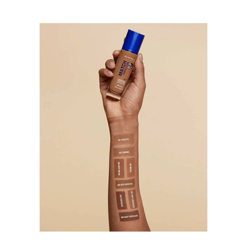 Rimmel London Match Perfection Foundation - 502 Caramel | wehkamp