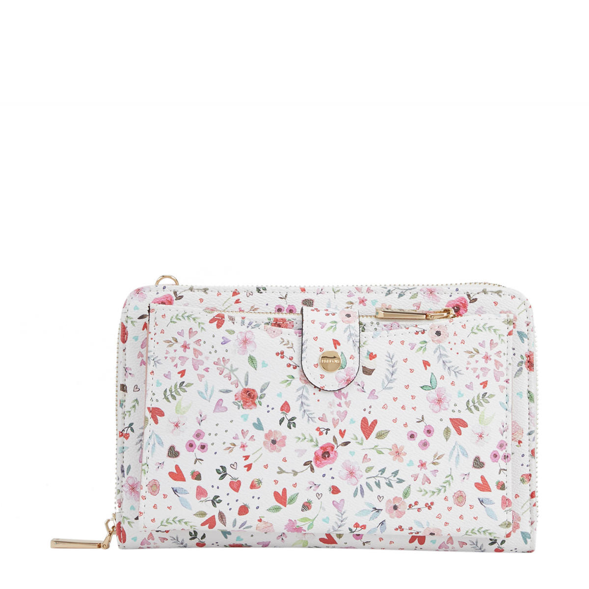 Parfois gebloemde portemonnee roze | wehkamp