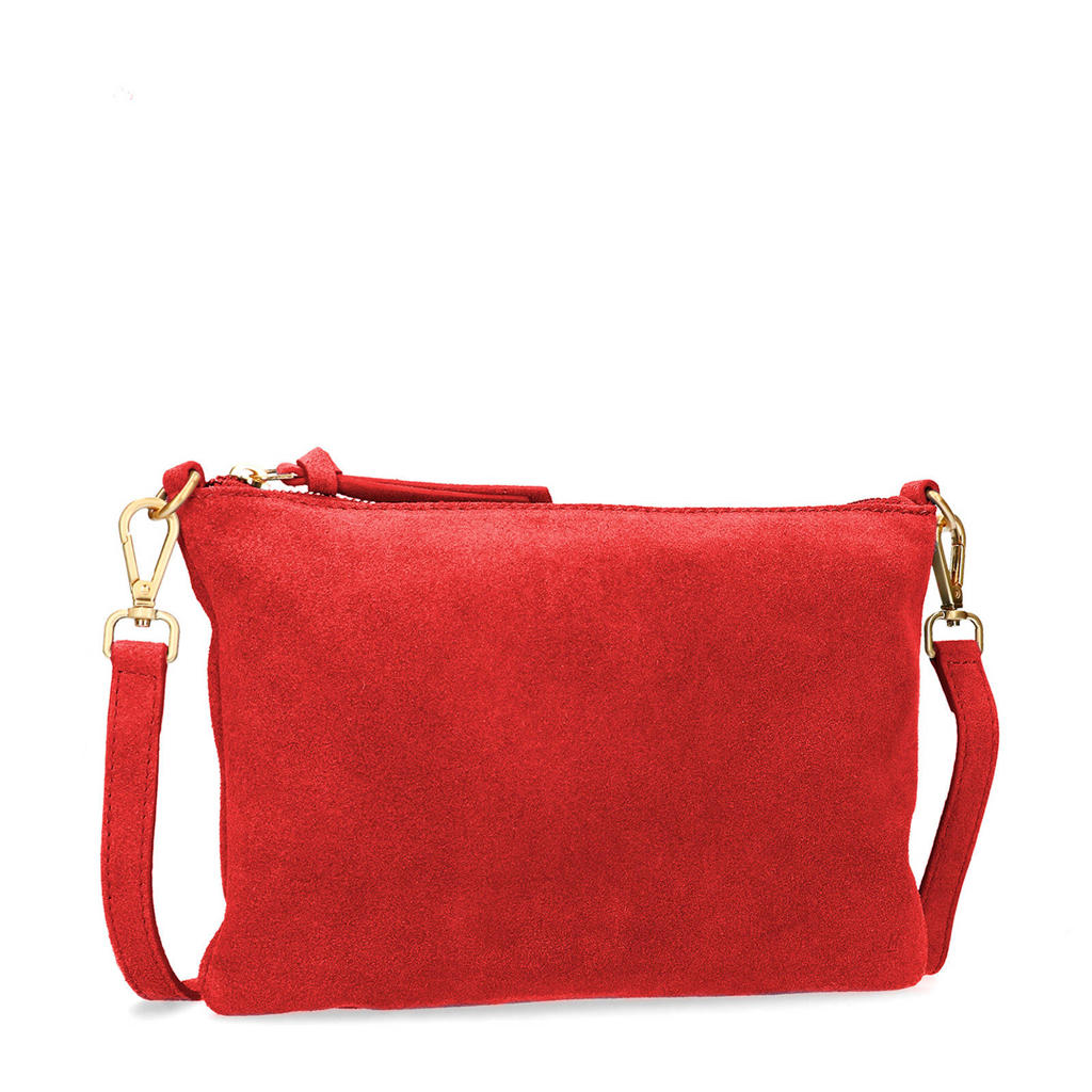 Manfield suéde crossbody tas rood | wehkamp