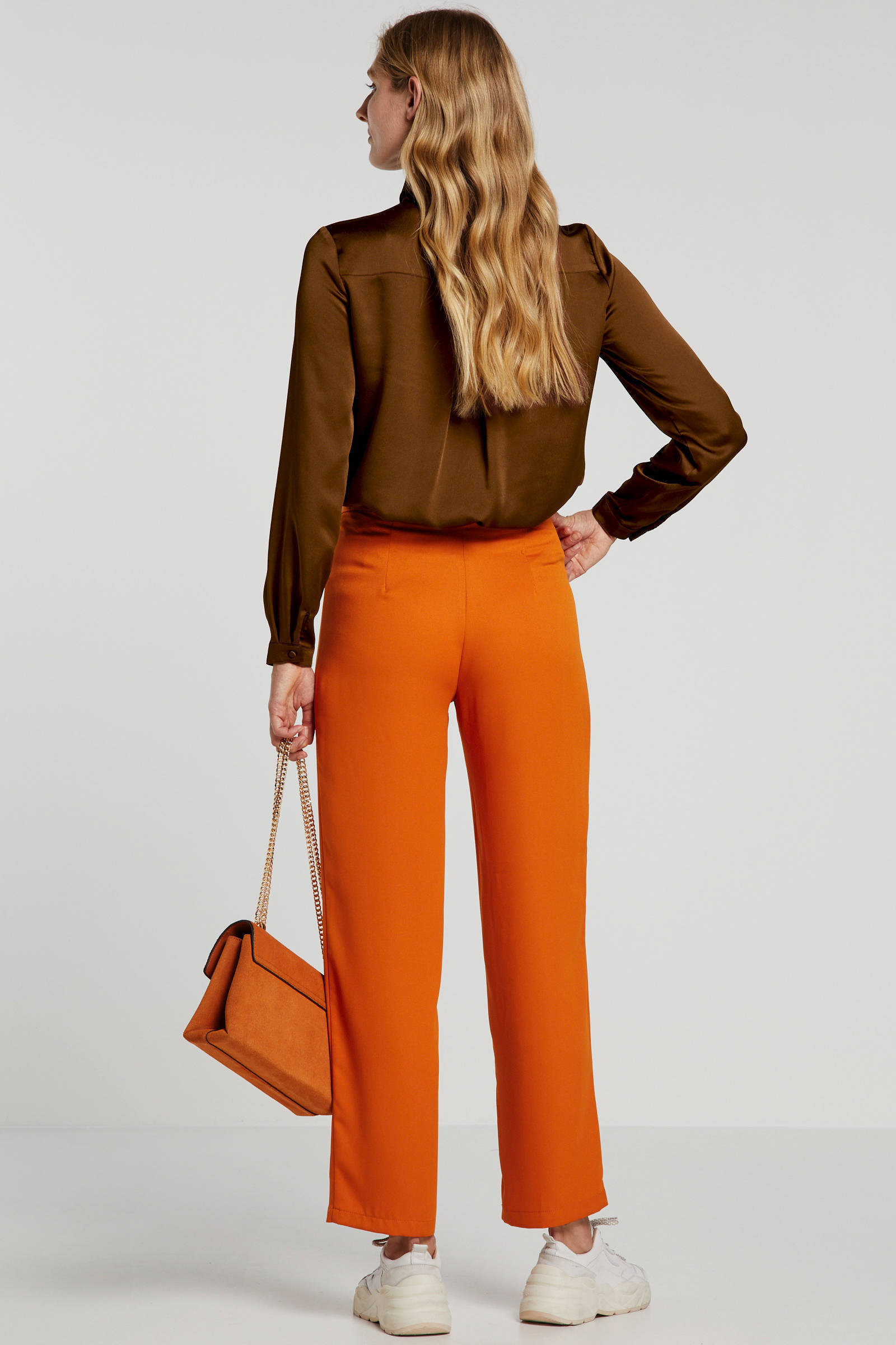 wehkamp satijnen blouse bruin | wehkamp