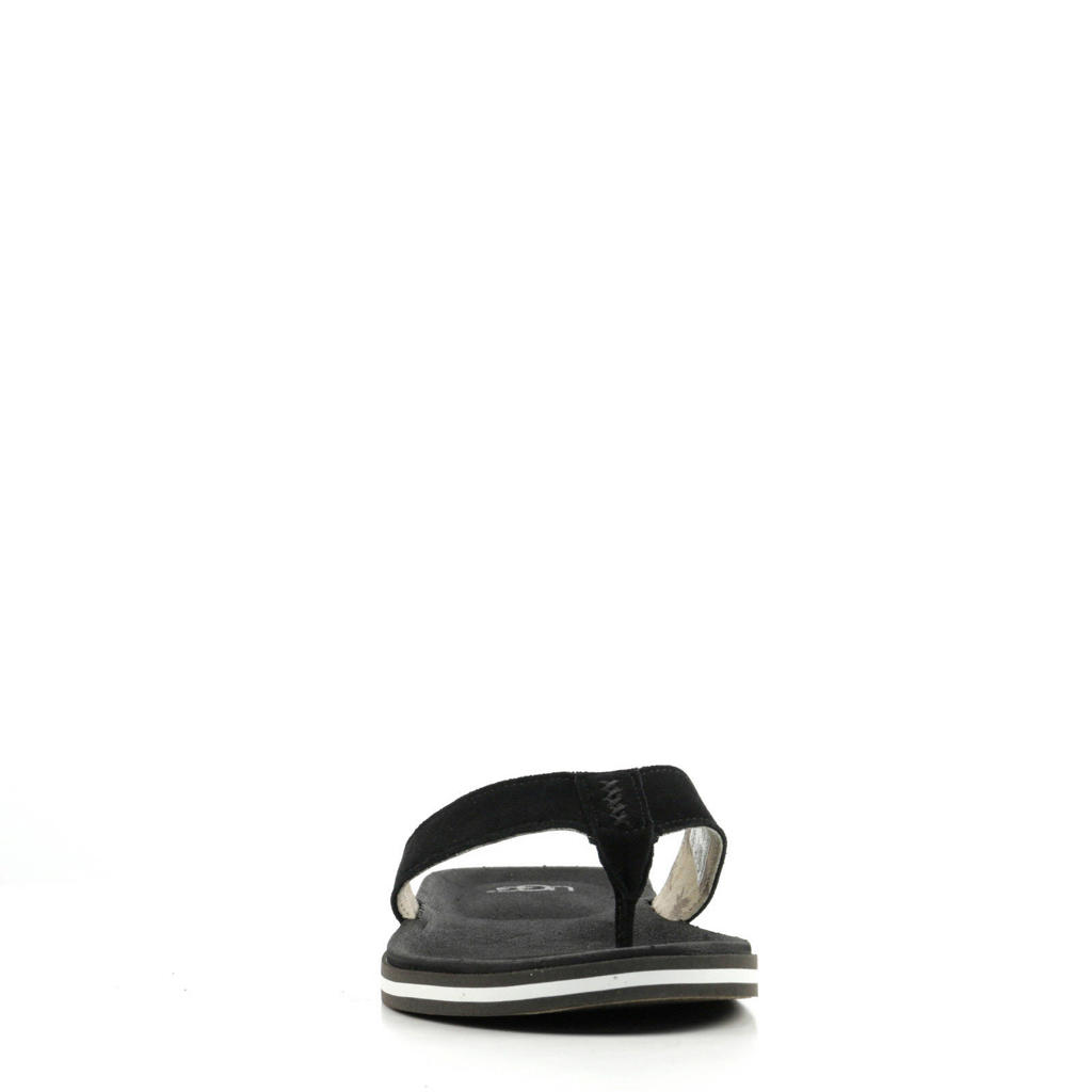 UGG Beach Flip suède teenslippers zwart | wehkamp
