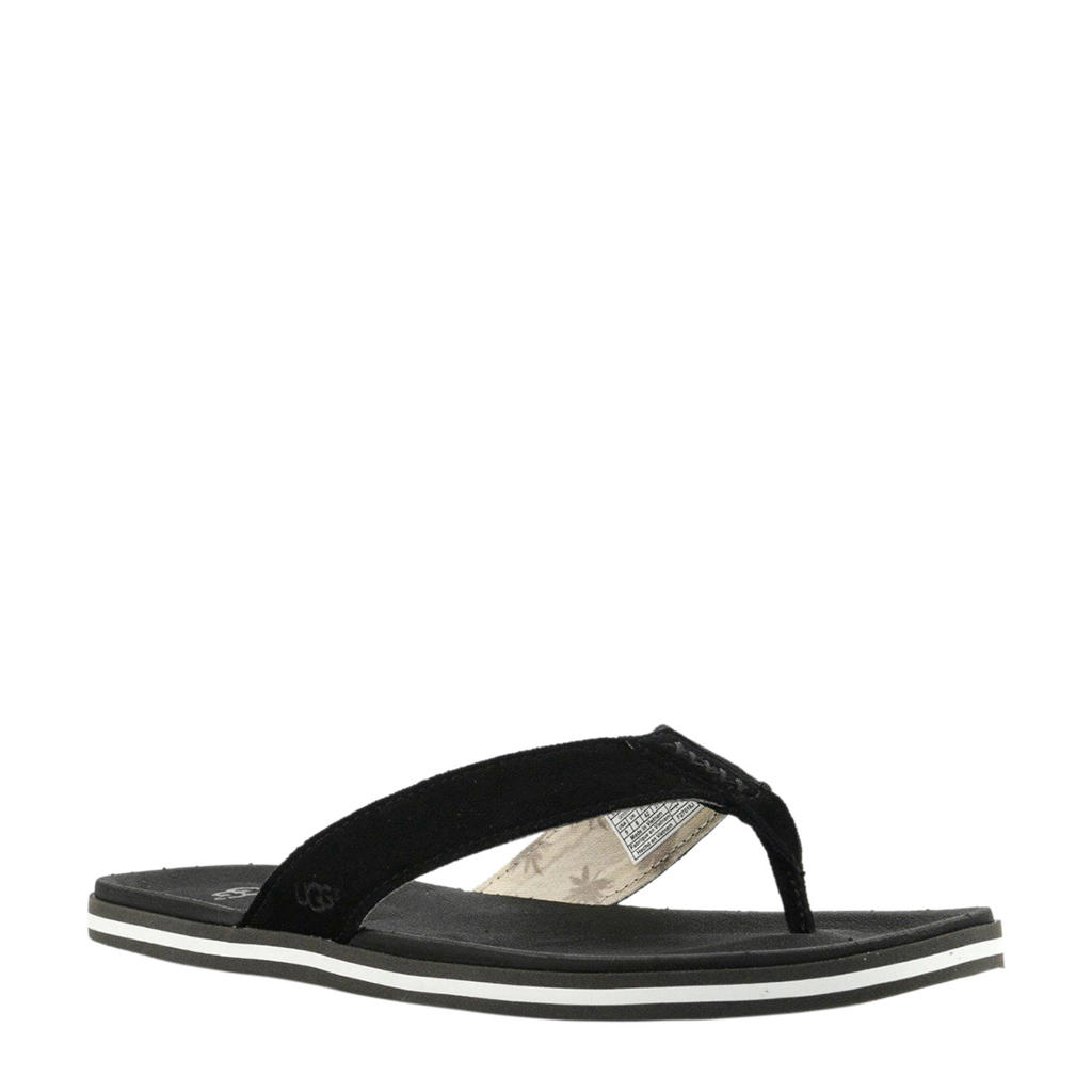 UGG Beach Flip suède teenslippers zwart | wehkamp