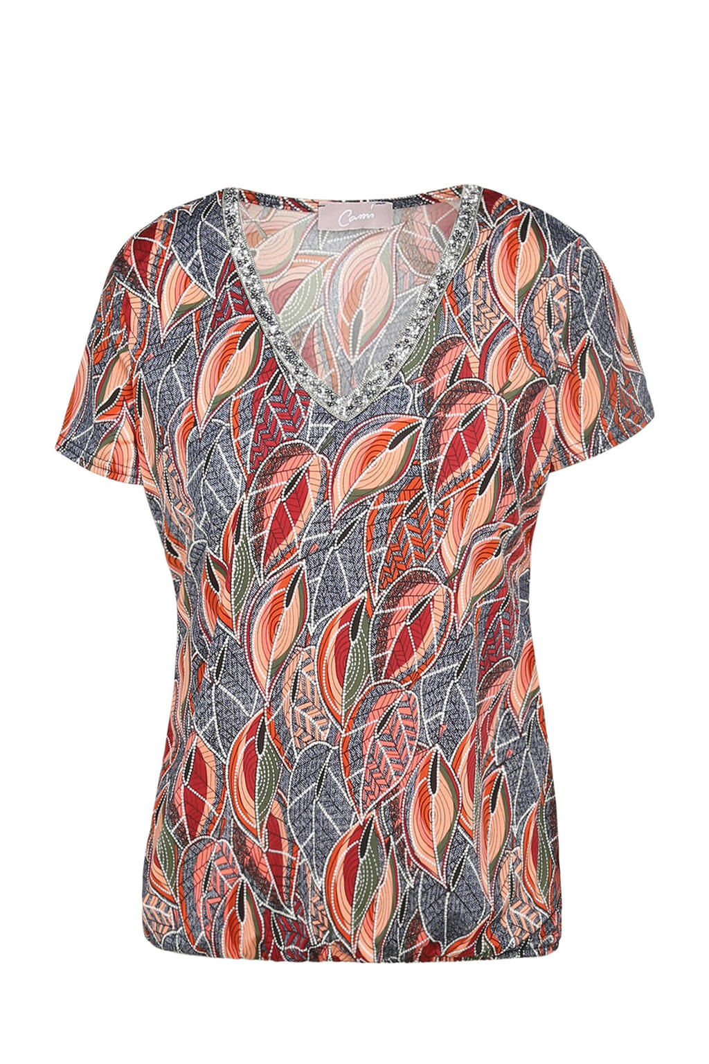 Cassis T-shirt met all over print blauw | wehkamp