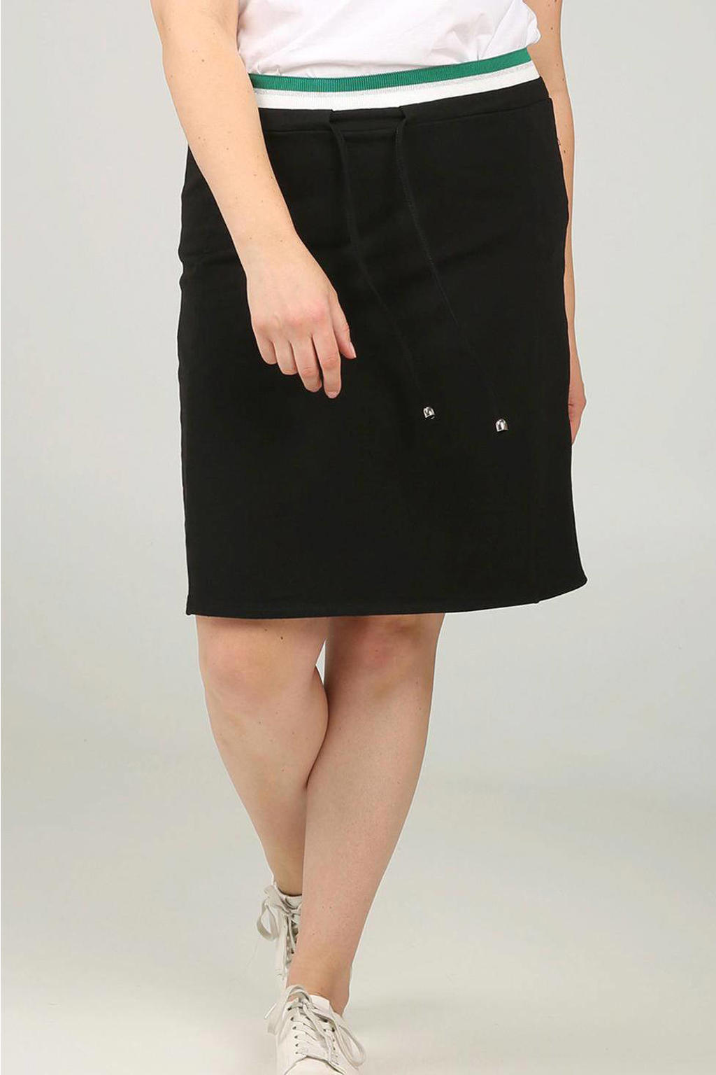 Paprika rok met contrastbies zwart | wehkamp