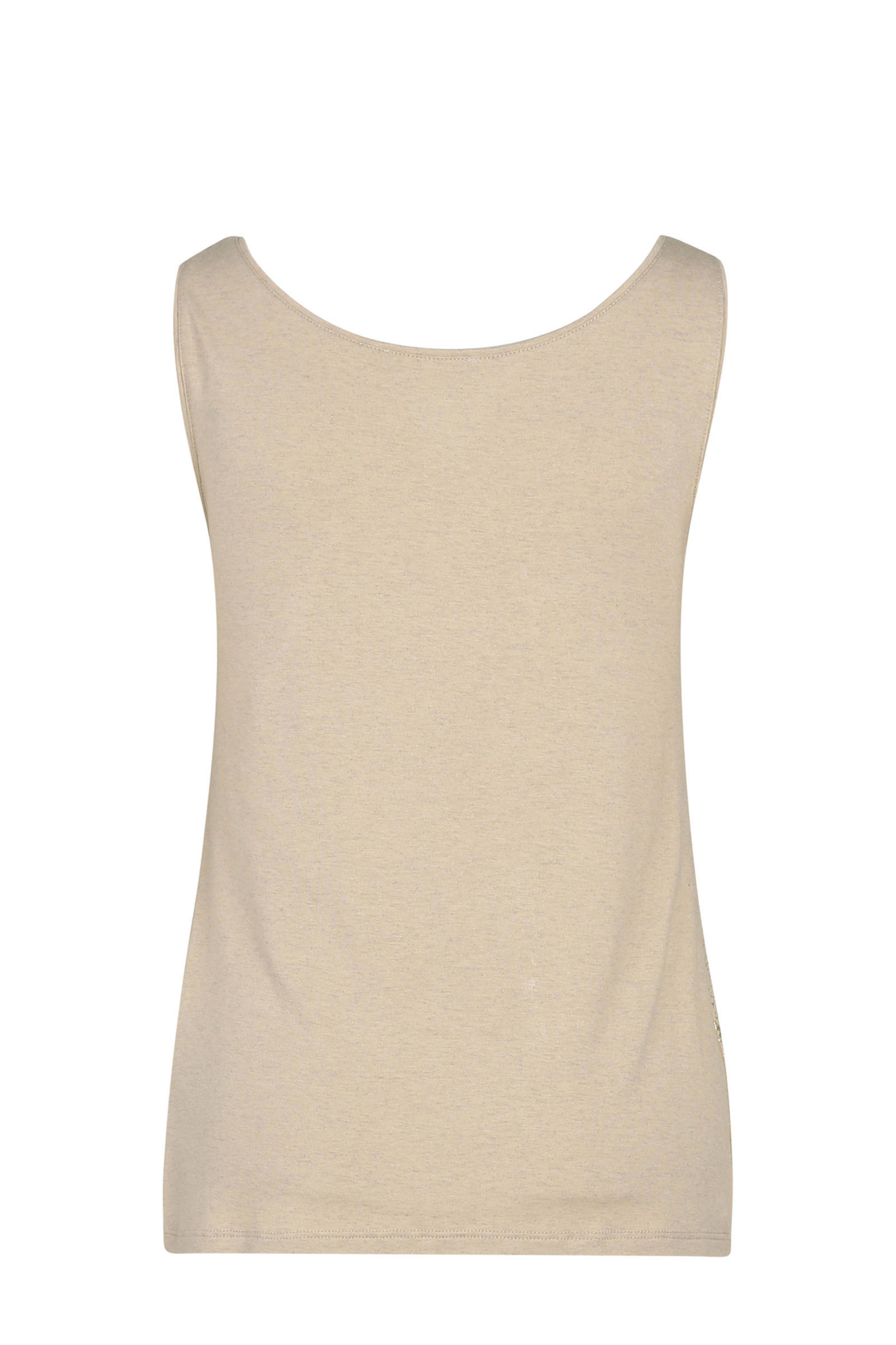 Cassis singlet met folieprint beige | wehkamp