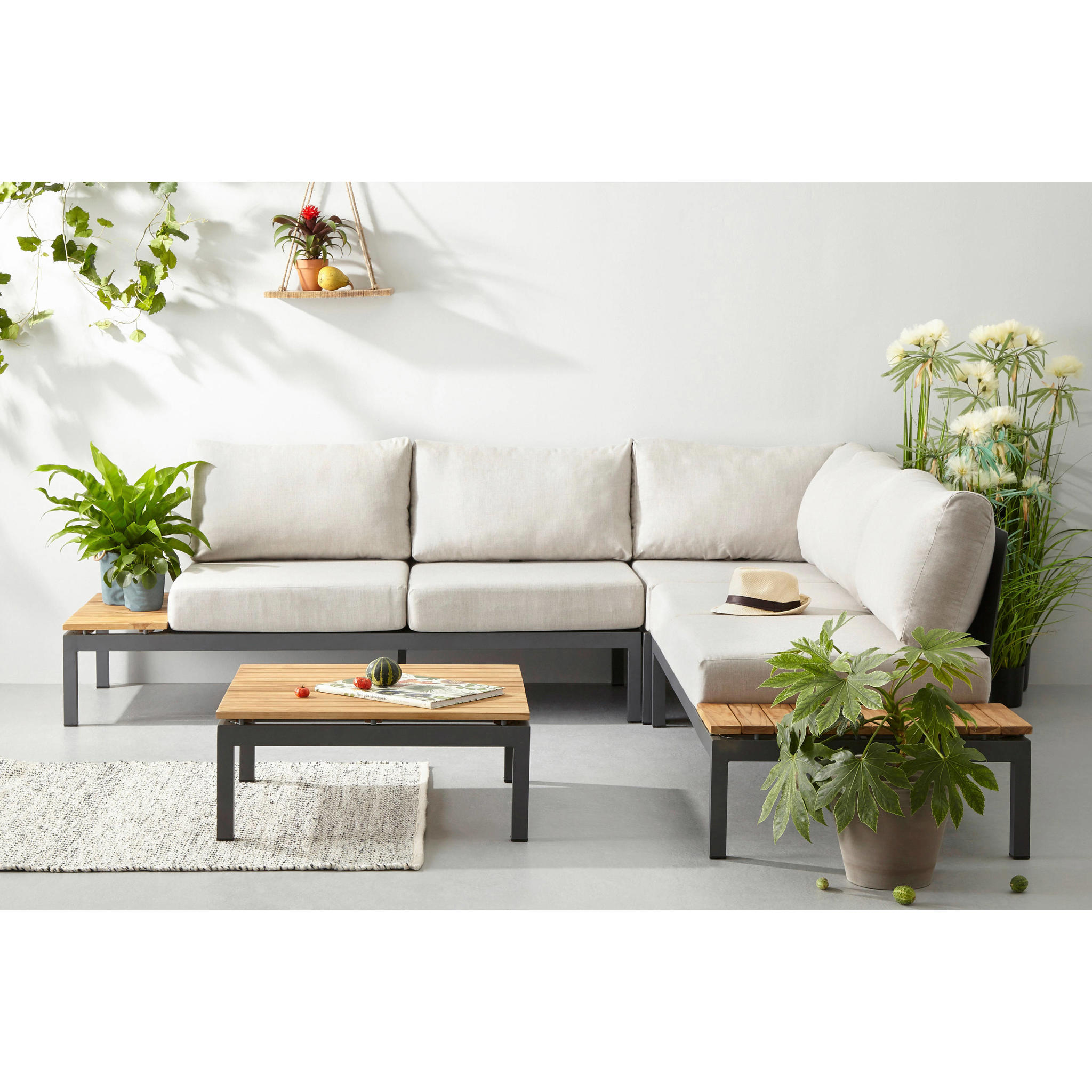 Exotan Exotan Loungeset Buiten Villa - Teak - Naturel - 75x252x252 ...