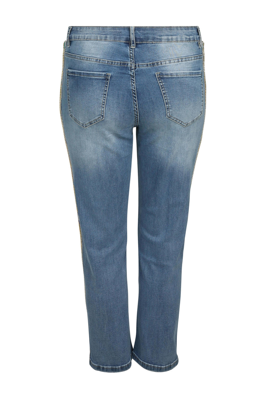 Paprika slim fit capri jeans met zijstreep stonewashed | wehkamp