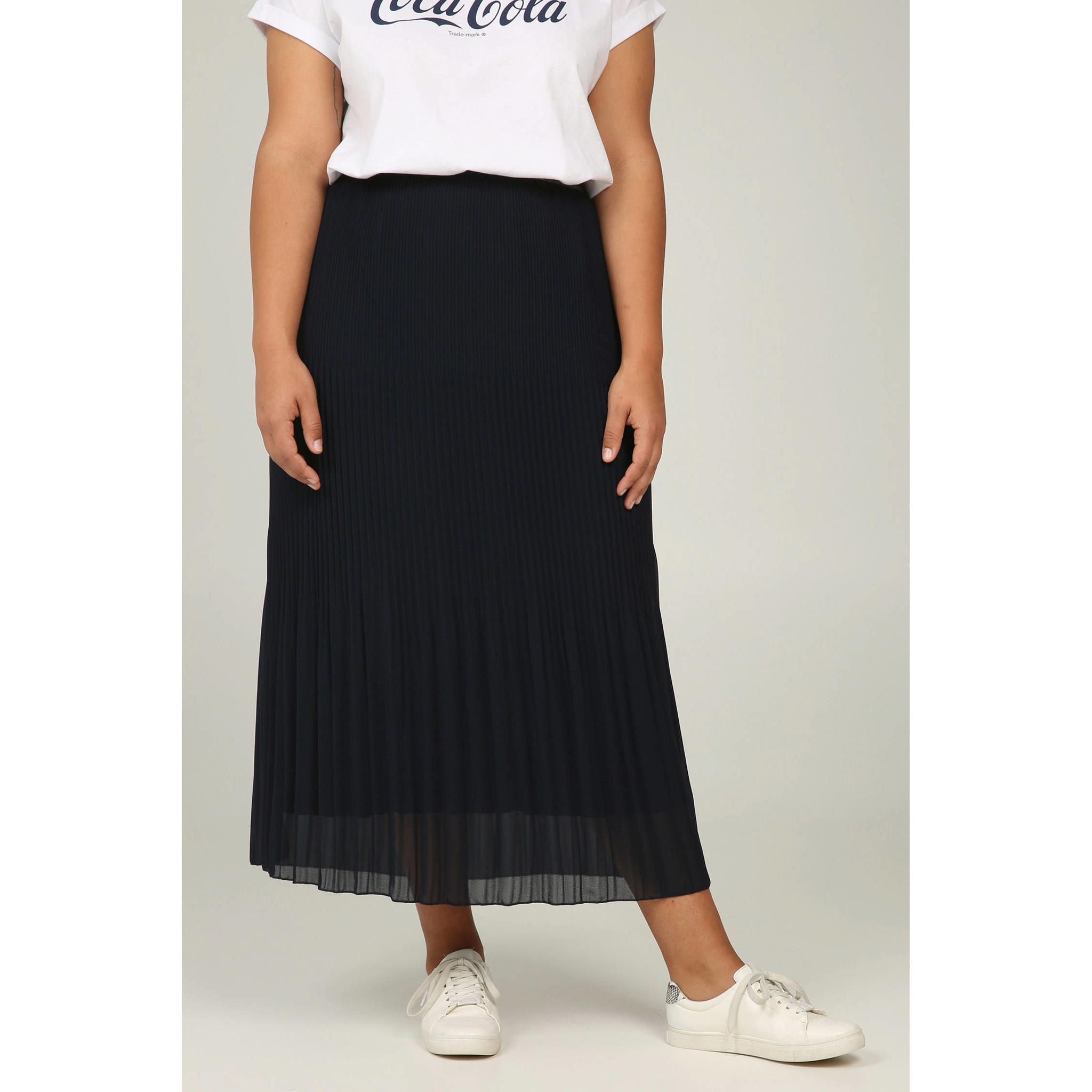 Paprika plissé rok donkerblauw | wehkamp