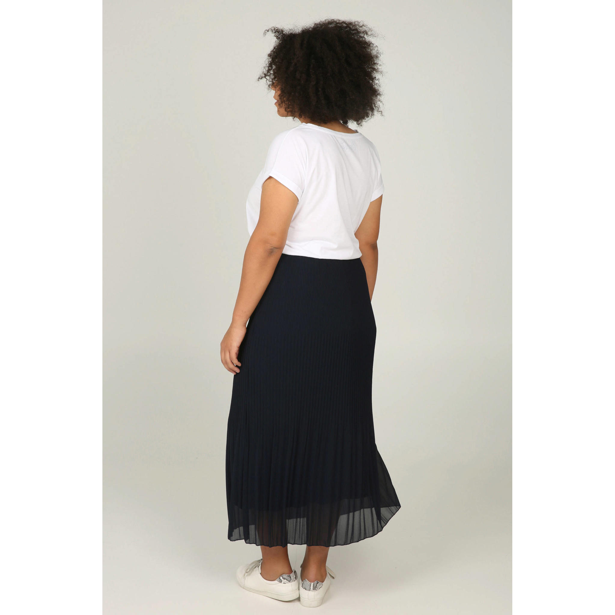 Paprika plissé rok donkerblauw | wehkamp