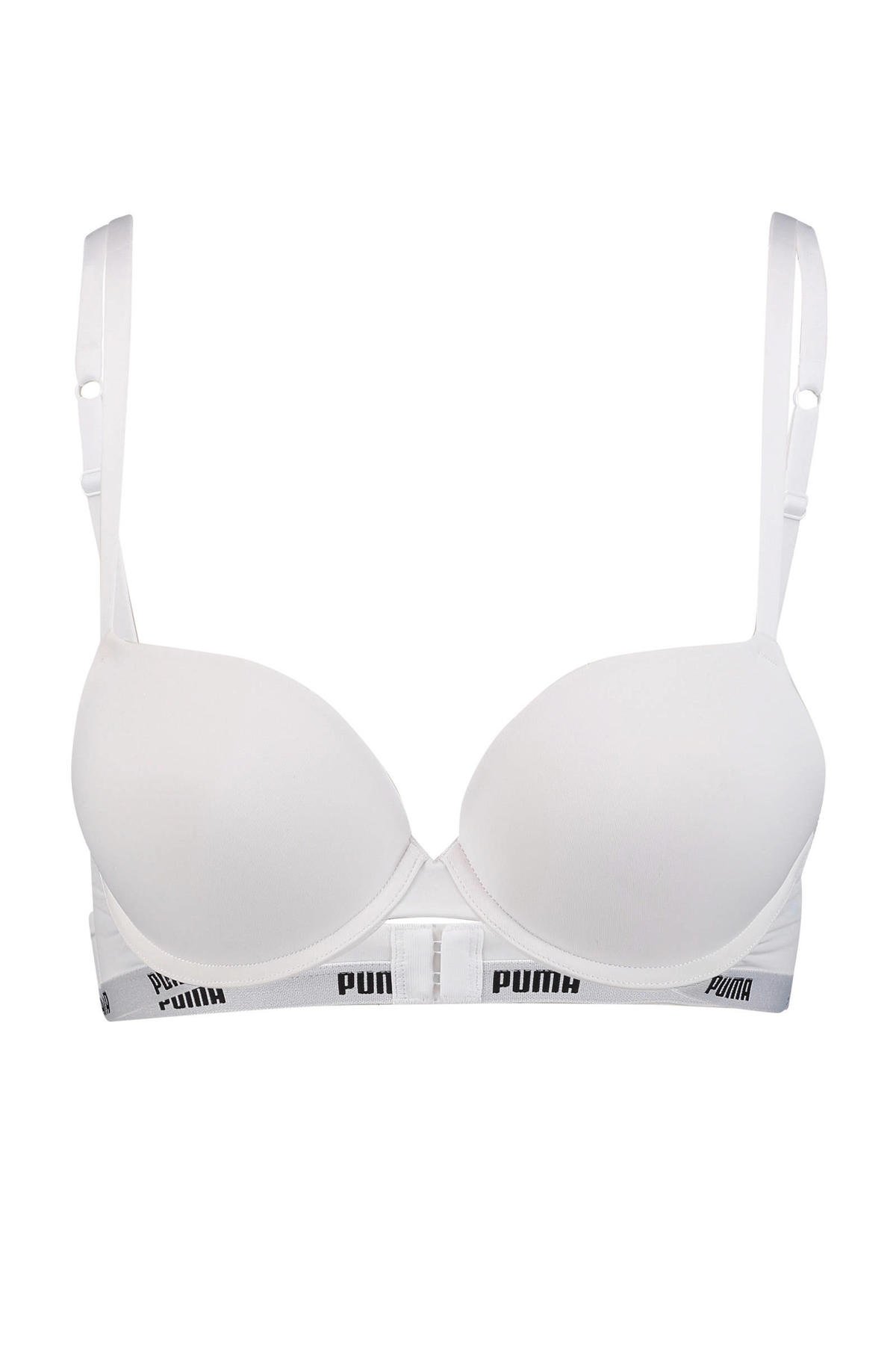 Puma voorgevormde push-up bh wit | wehkamp