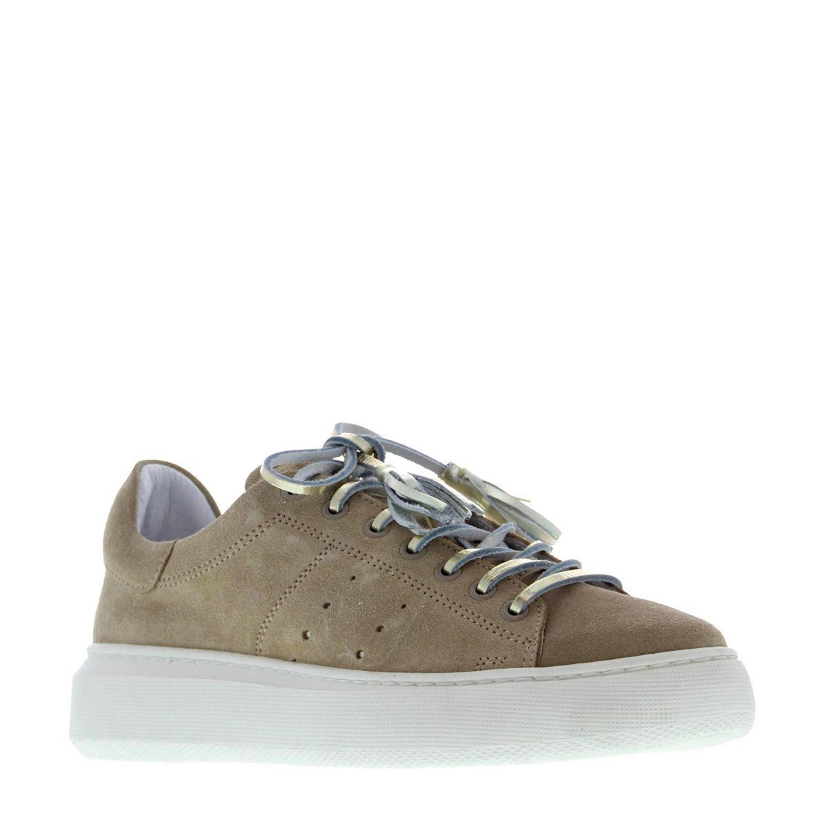 Tango Shoes Ingeborg 1-C suède sneakers kaki/goud | wehkamp