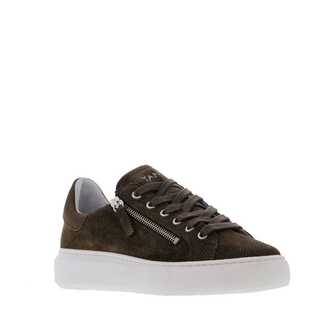 Tango Shoes Ingeborg 13-B suède sneakers kaki | wehkamp