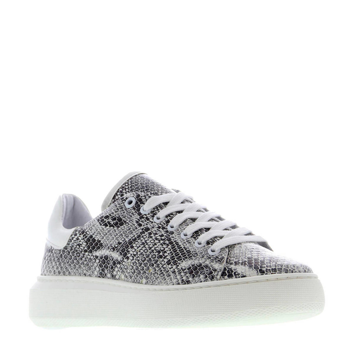 Tango Shoes Ingeborg 1-V leren sneakers slangenprint grijs | wehkamp