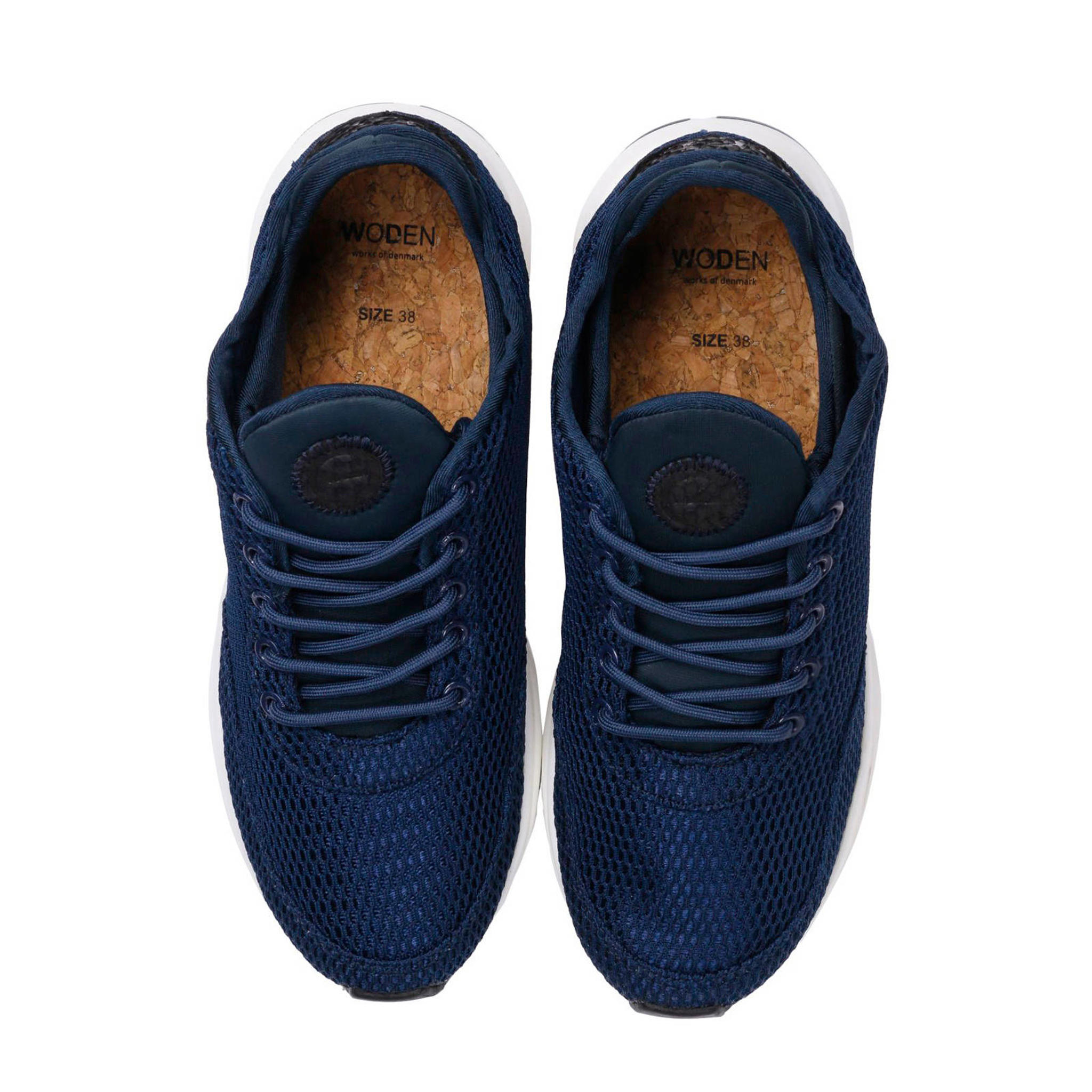 Woden Thea Mesh sneakers blauw | wehkamp