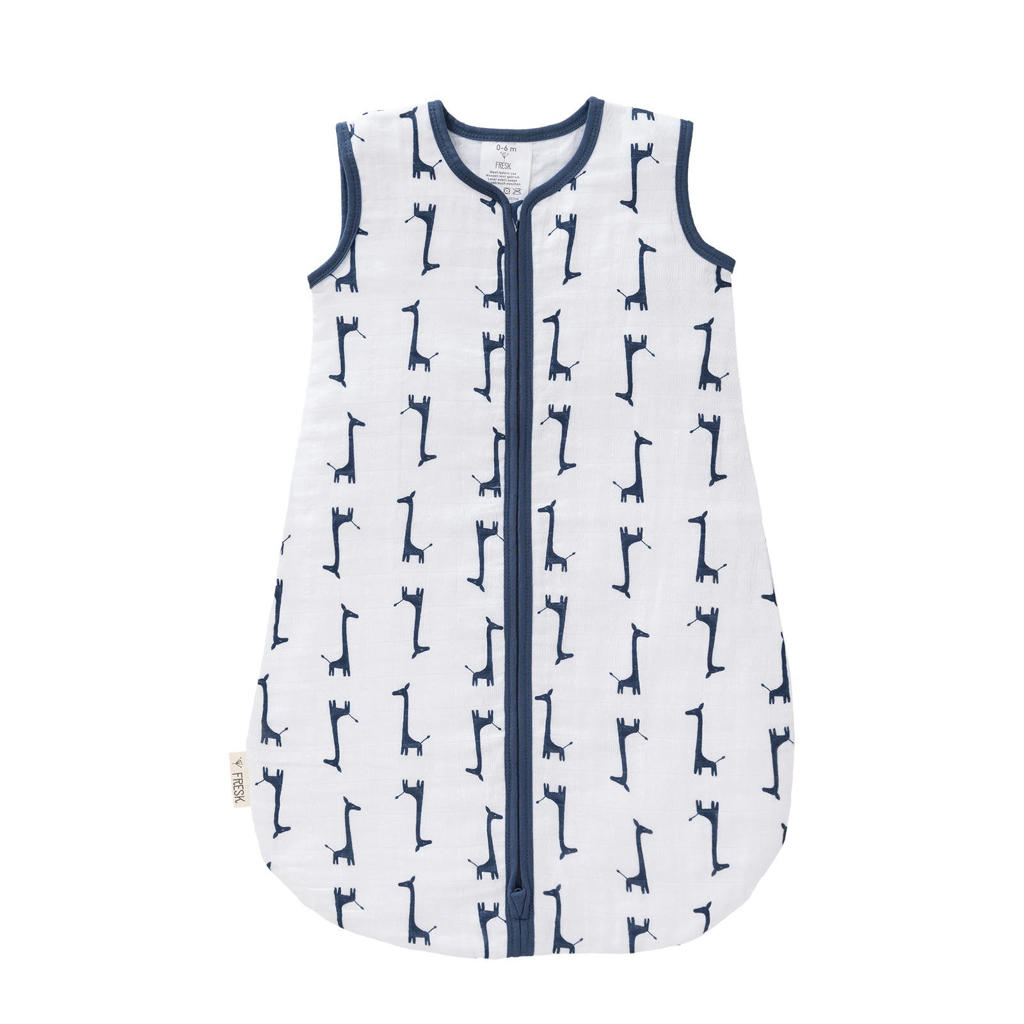 Fresk baby slaapzak muslin 2-laags giraf blauw | wehkamp