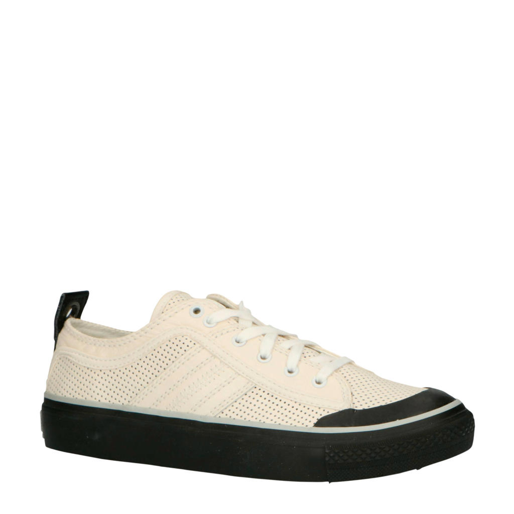 Diesel S-ASTICO LOW LOGO leren sneakers wit/zwart | wehkamp