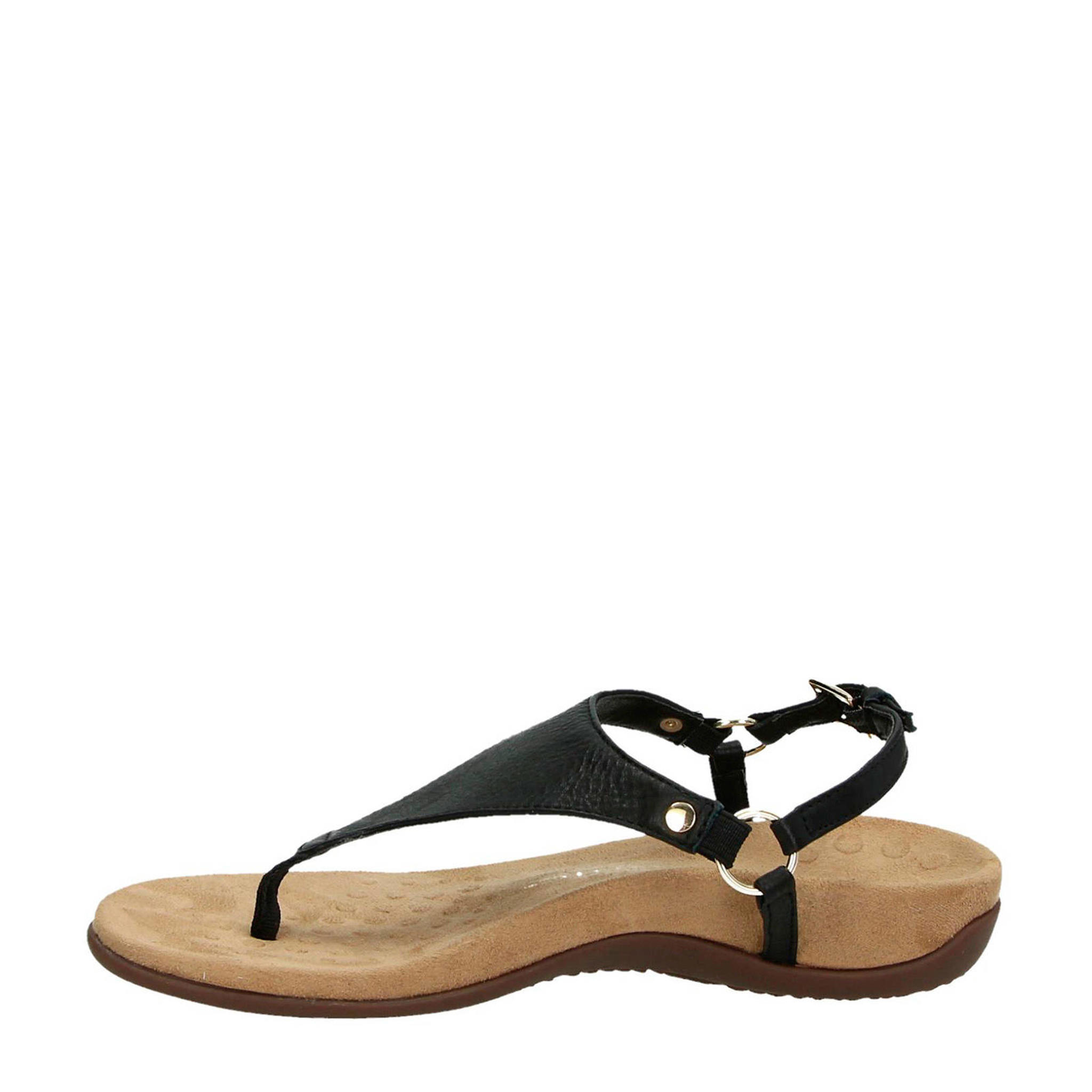 Vionic Kirra leren sandalen zwart | wehkamp