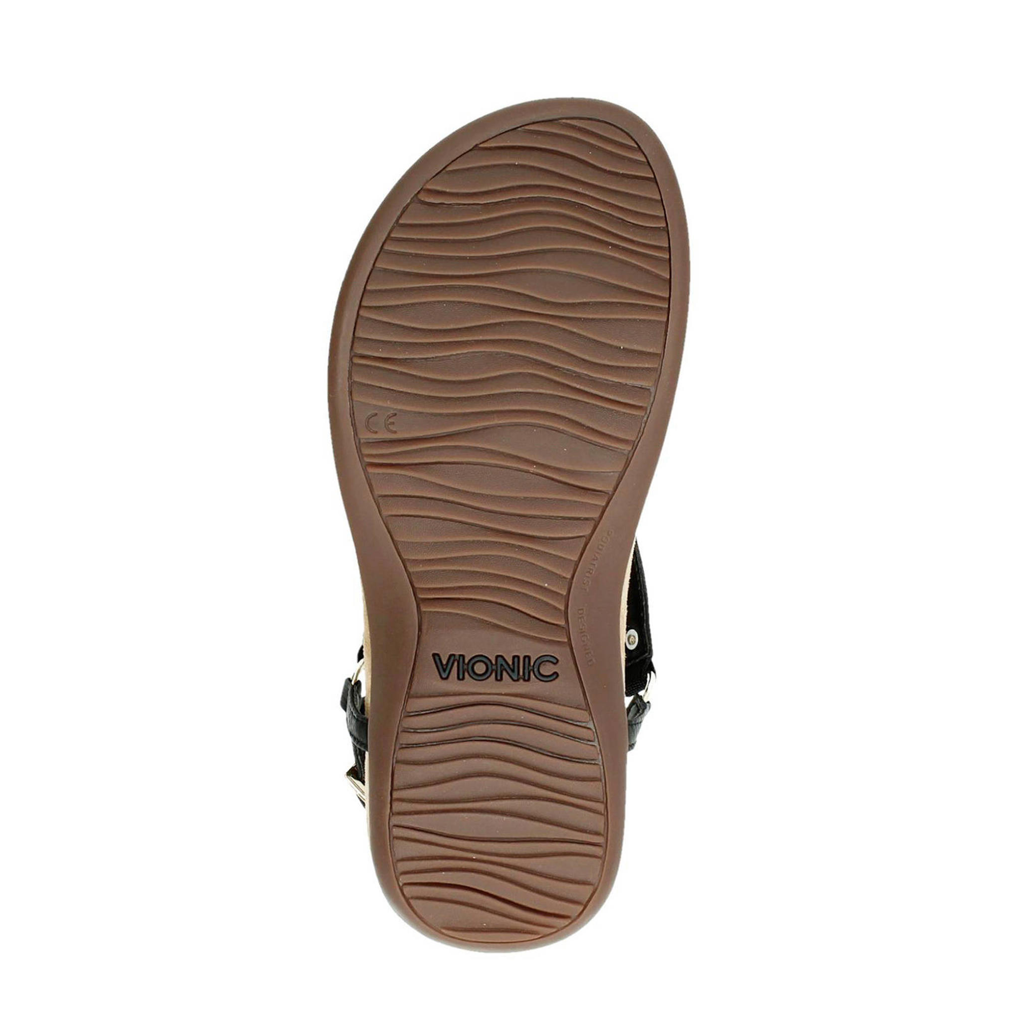 Vionic Kirra leren sandalen zwart | wehkamp