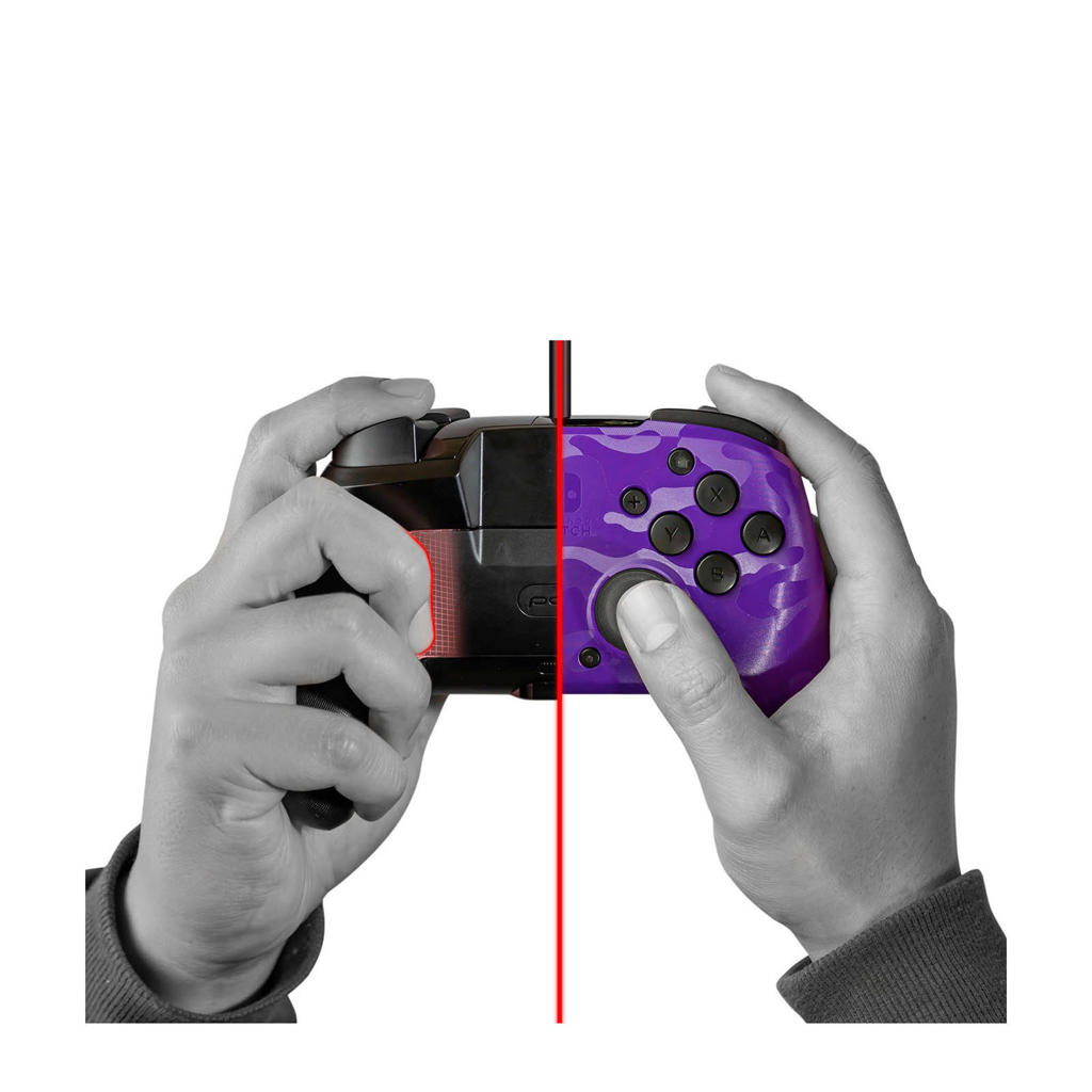 PDP Faceoff Deluxe+ Audio Wired controller Purple Camo Nintendo Switch | wehkamp
