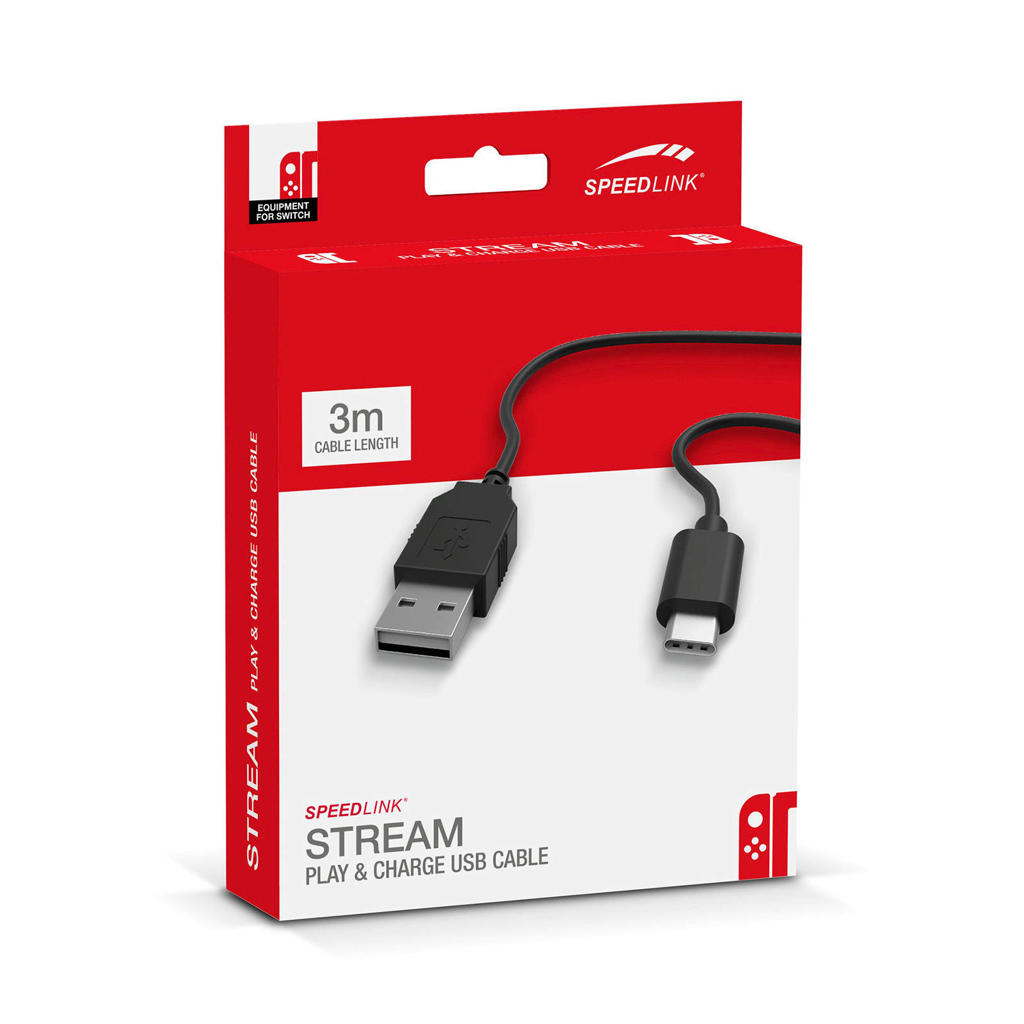 Speedlink Stream USB Play & Charge kabel 3m voor Nintendo Switch | wehkamp