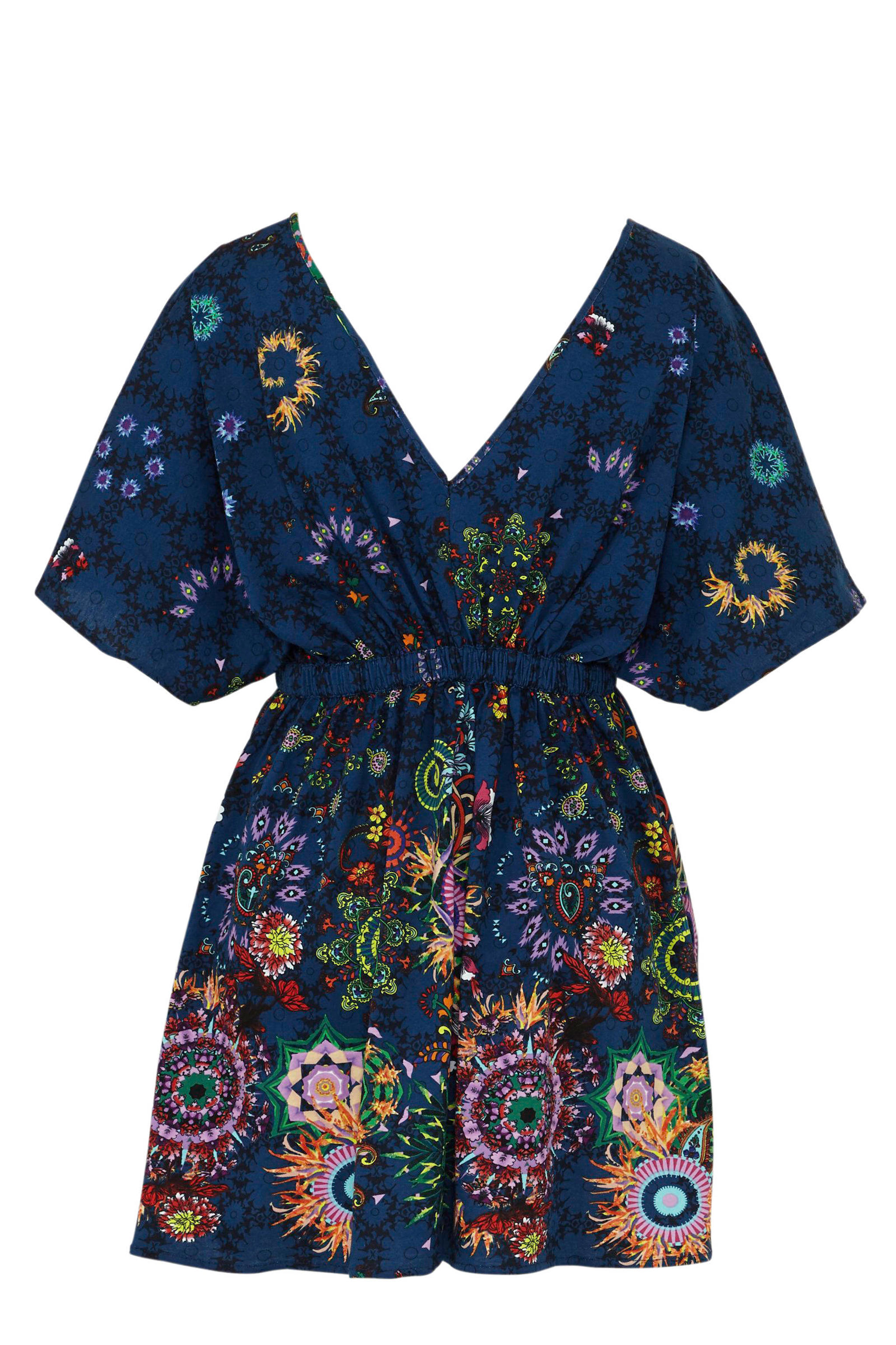 Desigual strandtuniek Harvir met all over print blauw/groen/rood | wehkamp