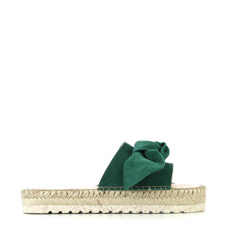 Fred de la Bretoniere 152010088 suède slippers groen | wehkamp