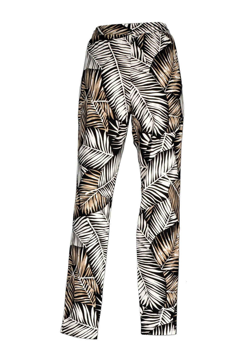 La Ligna regular fit broek met bladprint bruin | wehkamp