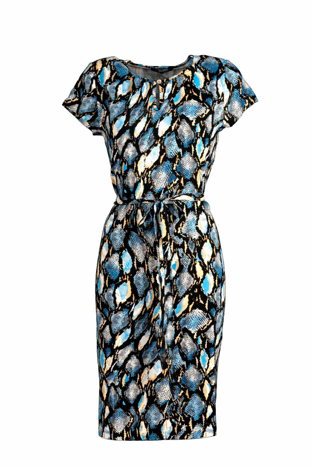 La Ligna jurk met slangenprint blauw | wehkamp