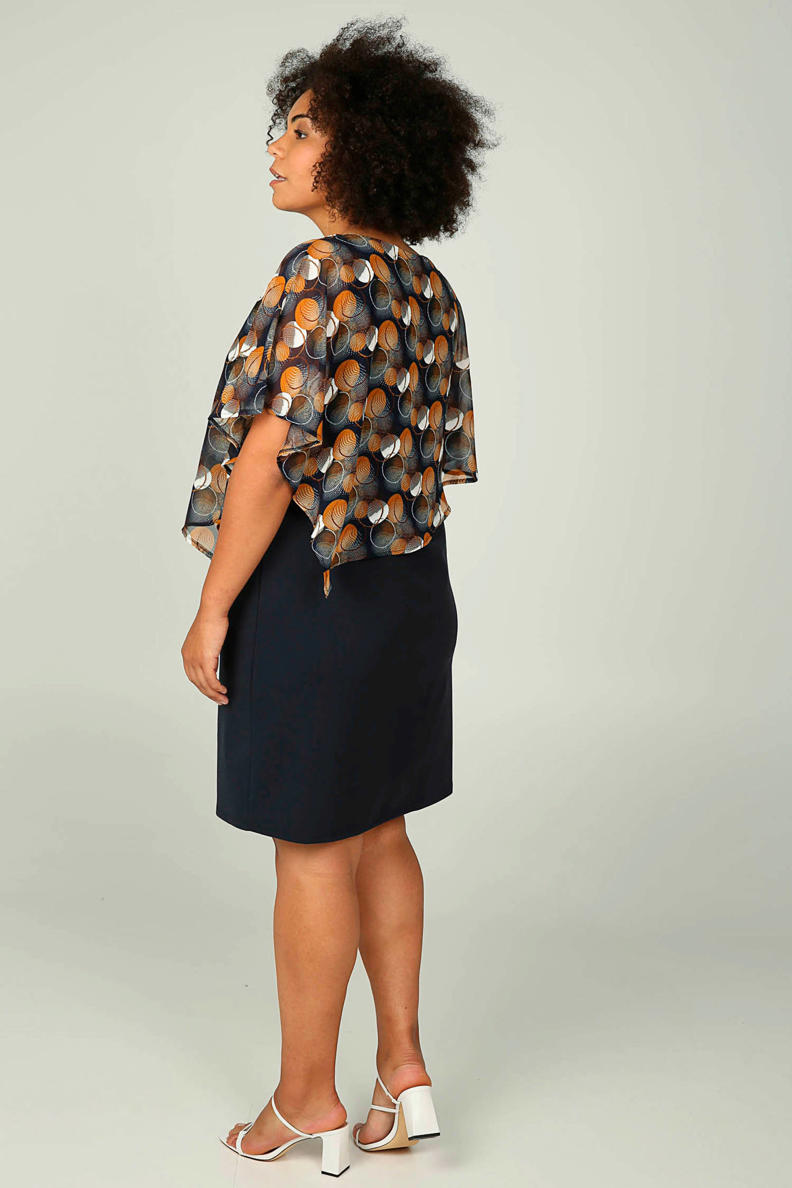Paprika jurk met all over print marineblauw | wehkamp