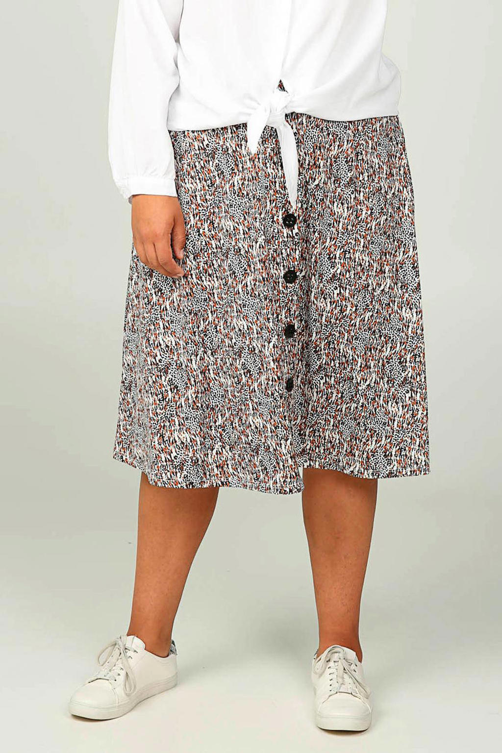 Paprika rok met panterprint bruin | wehkamp