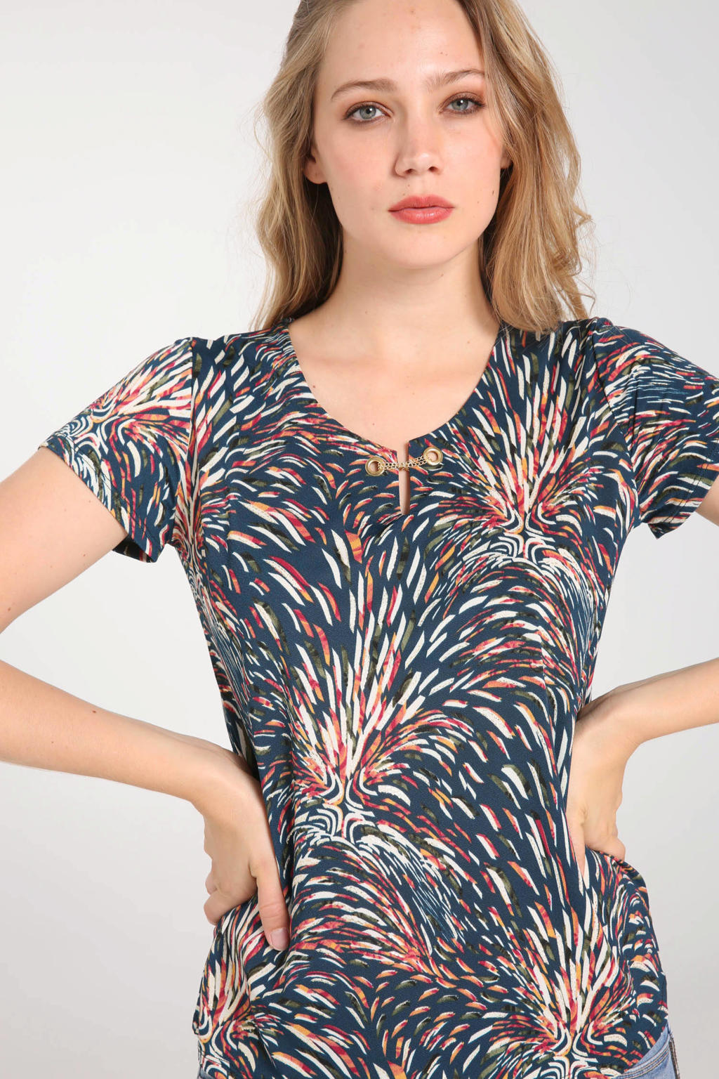 Cassis T-shirt met all over print emerald groen | wehkamp