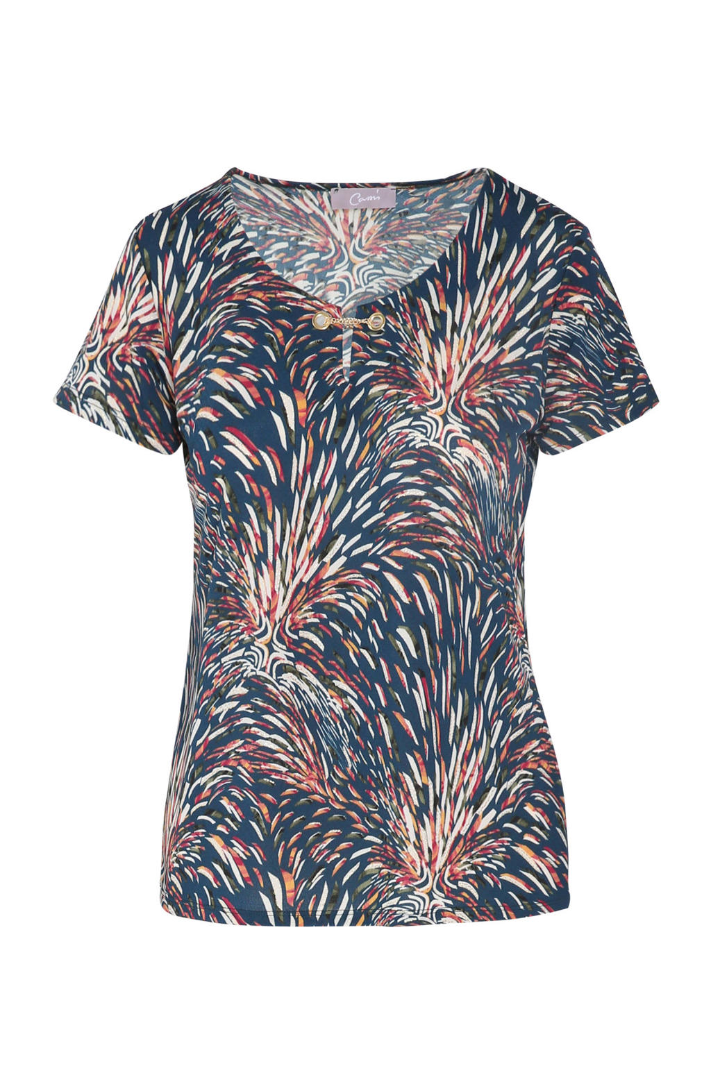 Cassis T-shirt met all over print emerald groen | wehkamp