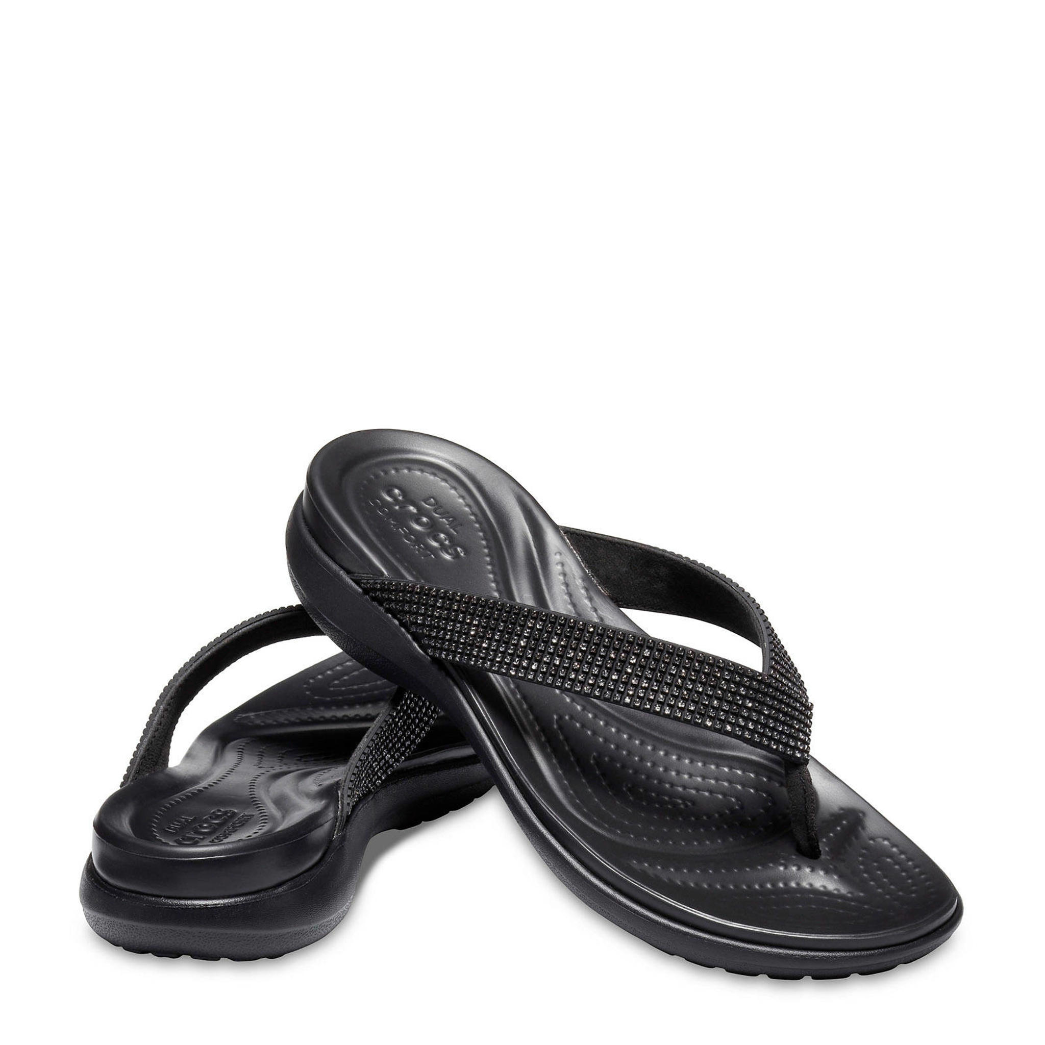 Crocs Capri V Diamante Flip teenslippers zwart | wehkamp
